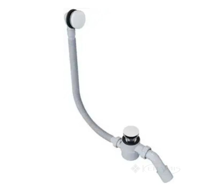 Сифон для ванны Excellent Moli 82 см click/clack c очисткой сверху, белый глянец (ARIN.3210WH ...